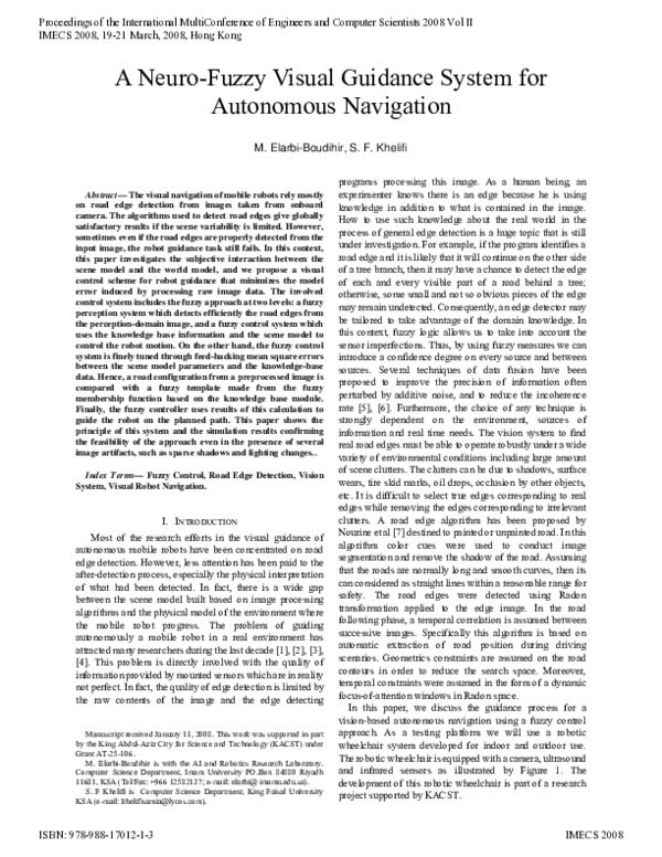 (PDF) A Neuro-Fuzzy Visual Guidance System for Autonomous Navigation