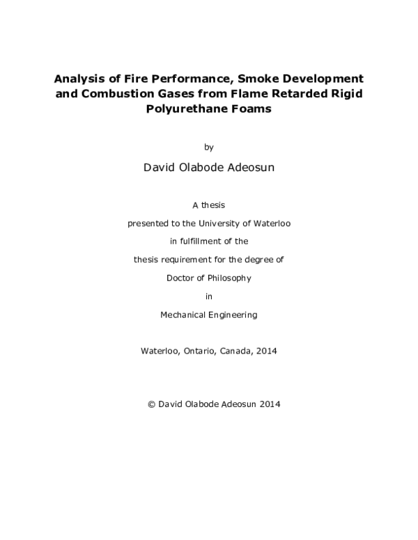 (PDF) Analysis of Fire Performance, Smoke Development and Combustion ...