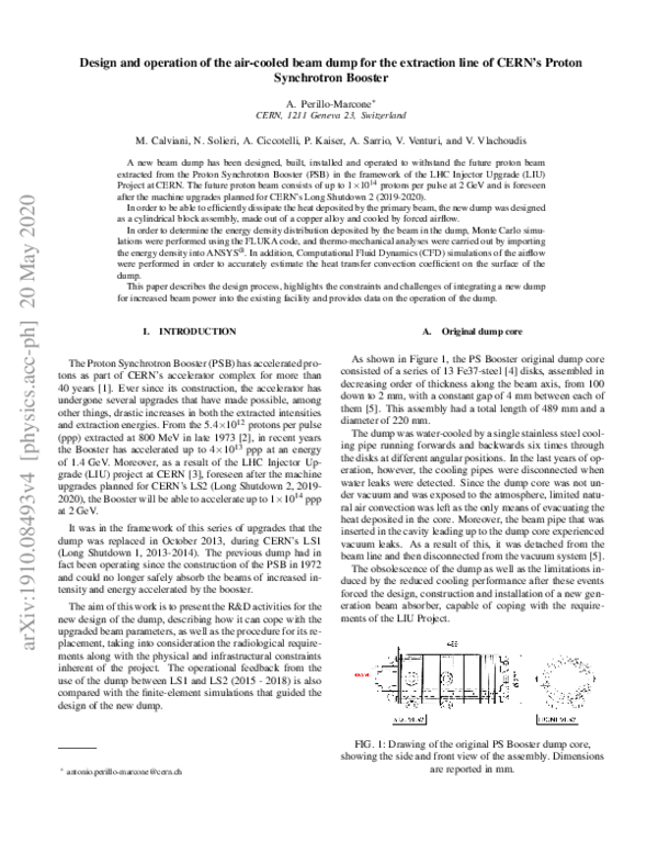 (PDF) Design and operation of the air-cooled beam dump for the extraction line of CERN’s proton ...