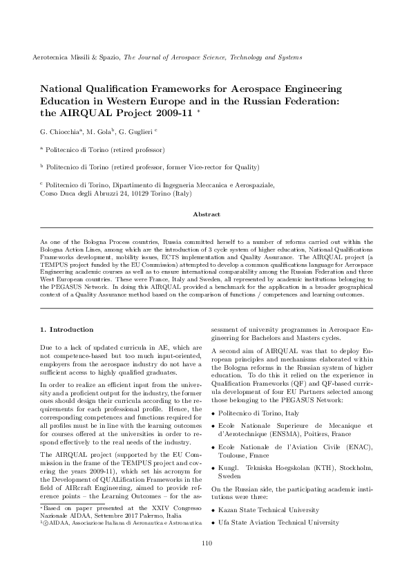 (PDF) National Qualification Frameworks for Aerospace Engineering ...