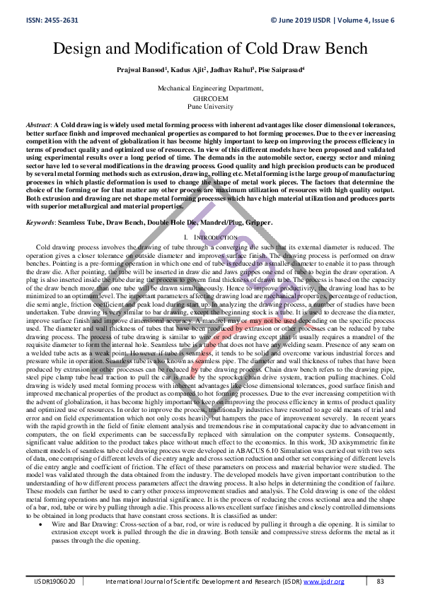 (PDF) Design and Modification of Cold Draw Bench