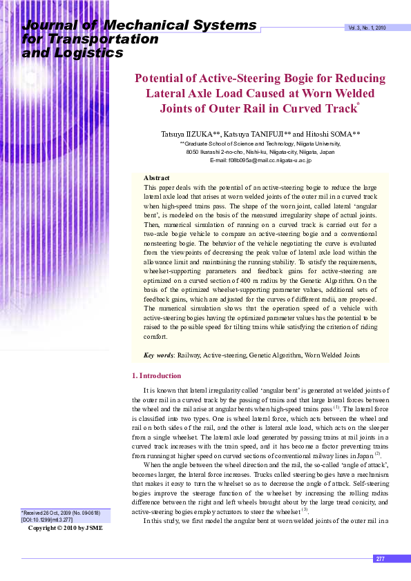 (PDF) Potential of Active-Steering Bogie for Reducing Lateral Axle Load ...