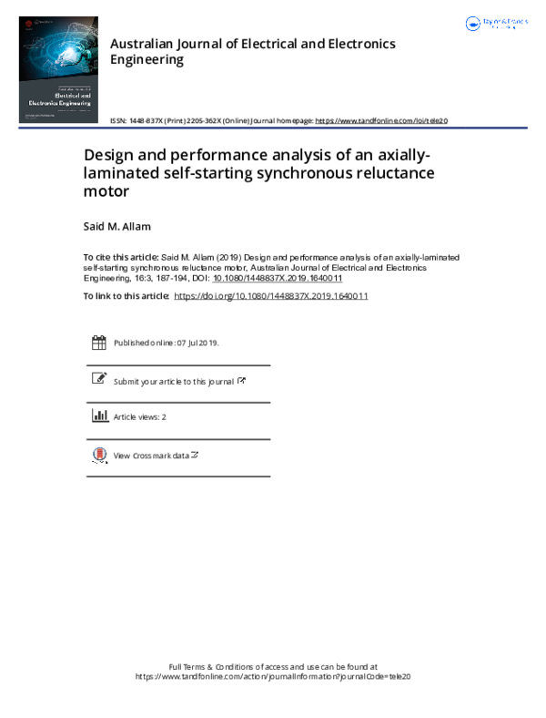 (PDF) Design and performance analysis of an axially-laminated self-starting synchronous ...