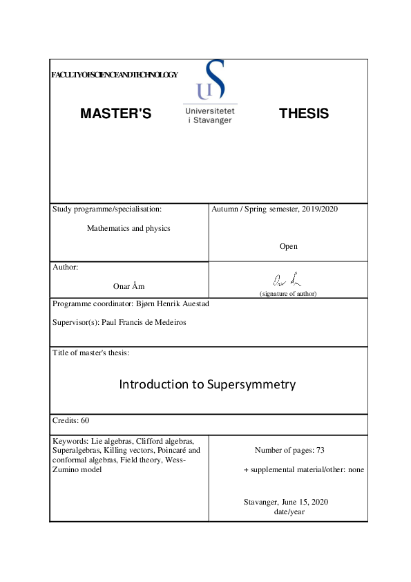 (PDF) Introduction to Supersymmetry
