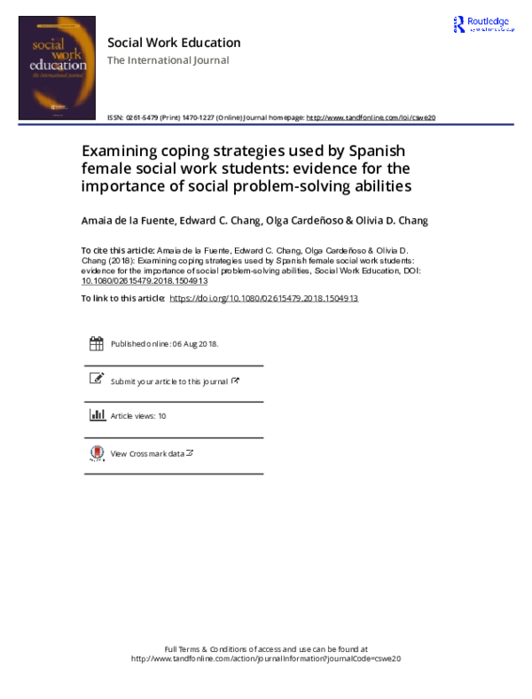 (PDF) Examining coping strategies used by Spanish female social work ...