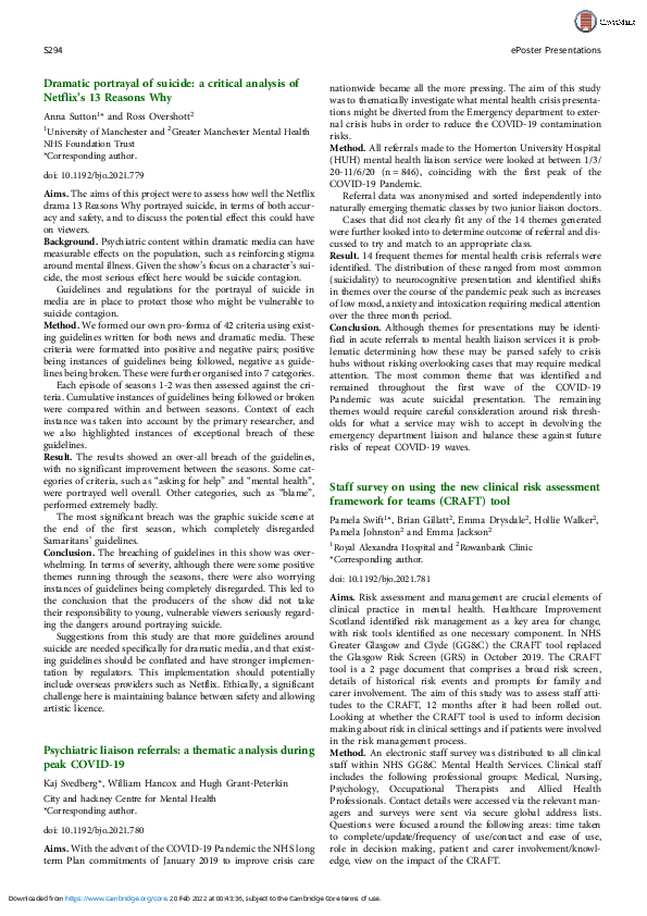 (PDF) Staff survey on using the new clinical risk assessment framework ...