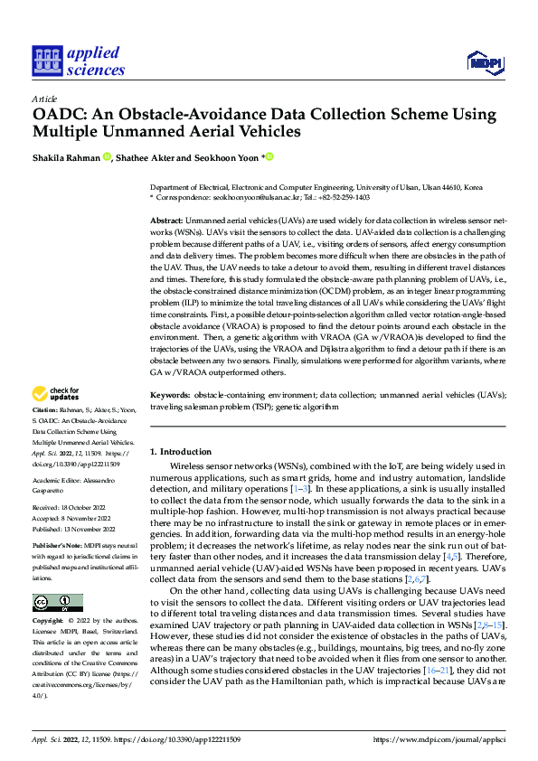 Pdf Oadc An Obstacle Avoidance Data Collection Scheme Using Multiple