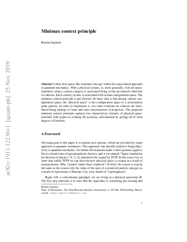 (PDF) Minimax Context Principle