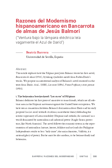 (PDF) Razones del Modernismo hispanoamericano en Bancarrota de almas de ...