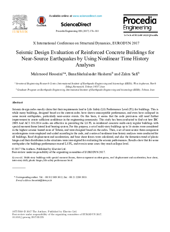 (PDF) Seismic Design Evaluation of Reinforced Concrete Buildings for Near-Source Earthquakes by ...