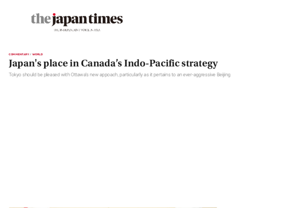 (PDF) Japan's place in Canada’s Indo-Pacific strategy The Japan Times