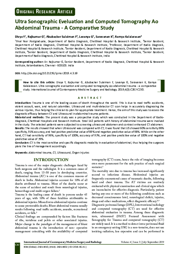 (PDF) Ultra Sonographic Eveluation and Computed Tomography Ao Abdominal ...