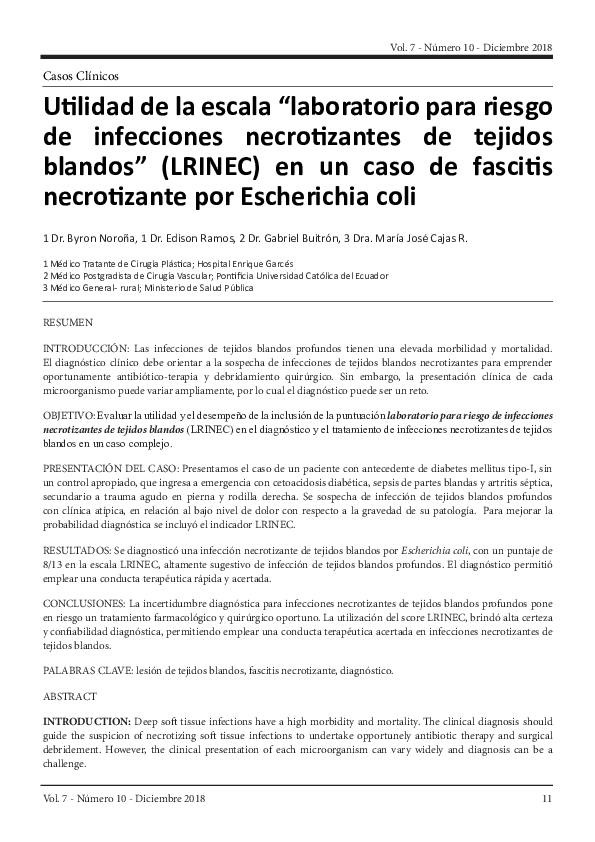 (PDF) Utilidad de la escala “laboratorio para riesgo de infecciones ...