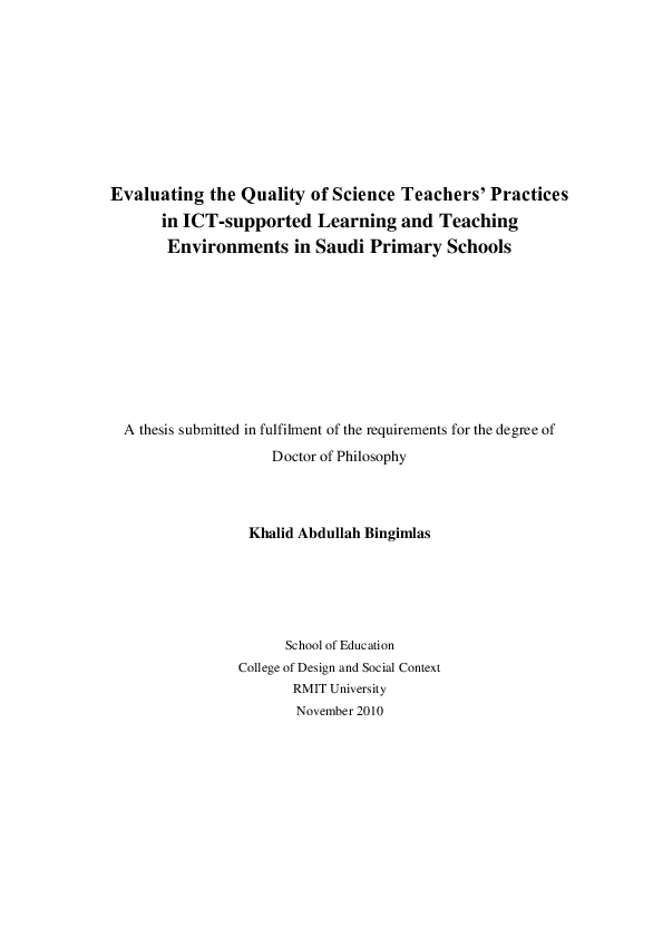 (PDF) Evaluating the Quality of Science Teachers' Practices in ICT ...