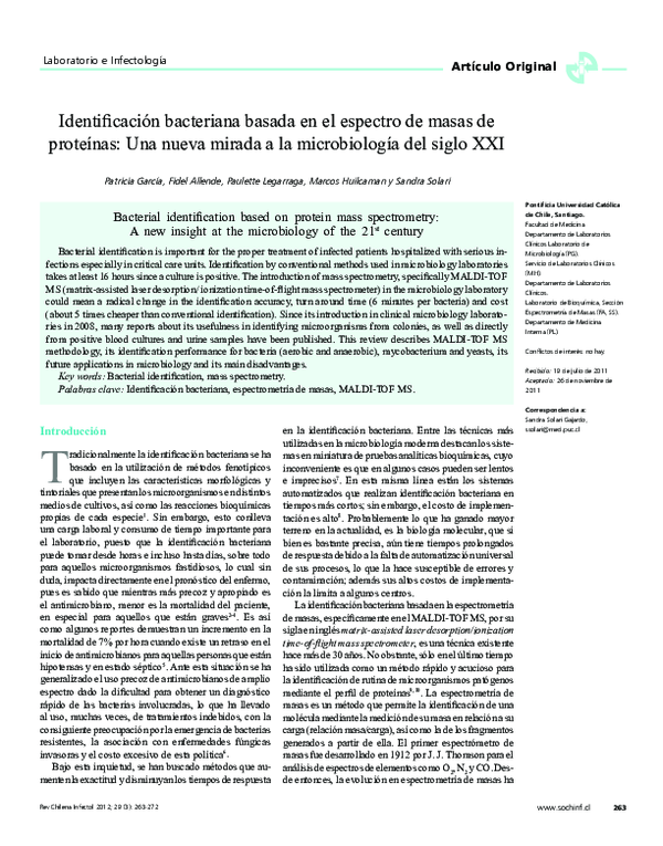(PDF) [Bacterial identification based on protein mass spectrometry: A ...