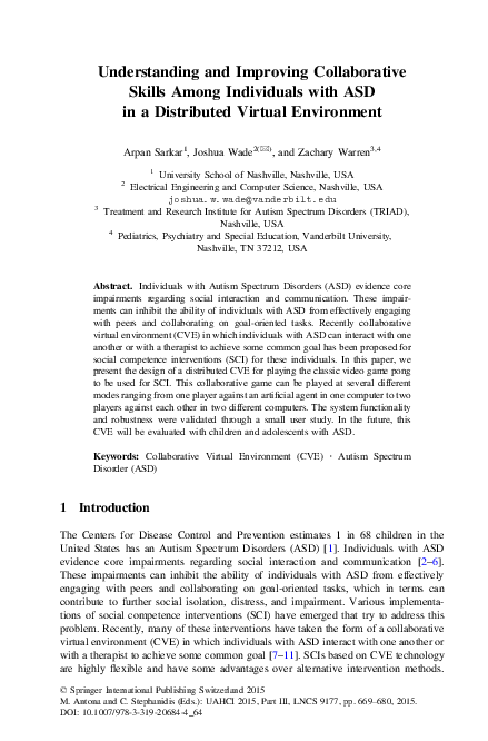 (PDF) Understanding and Improving Collaborative Skills Among Individuals with ASD in a ...