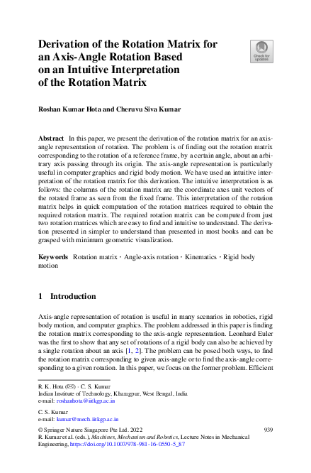 (PDF) Derivation of the Rotation Matrix for an Axis-Angle Rotation ...