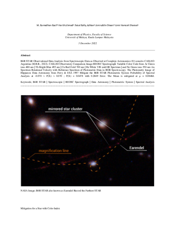 (PDF) B6R STAR Photometric System Probability