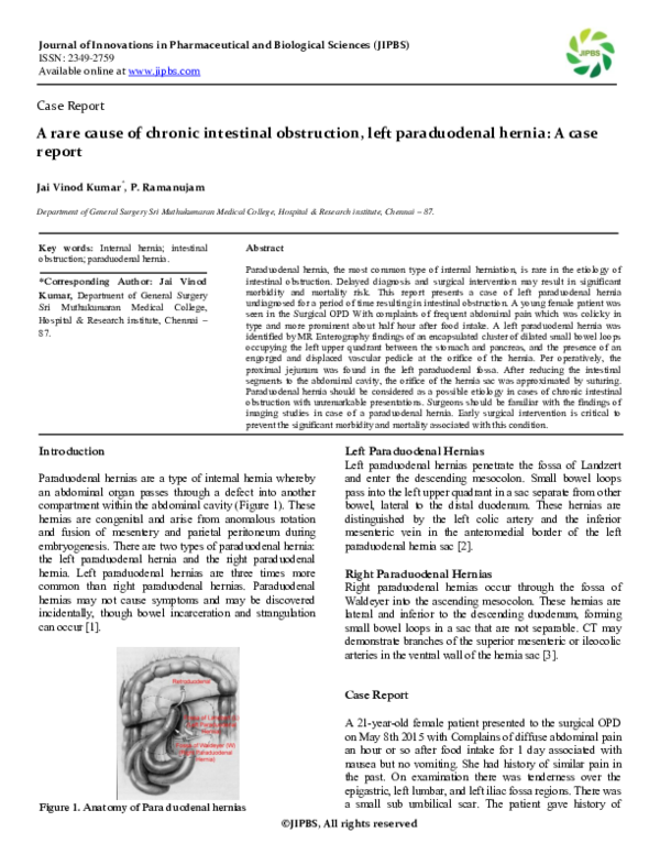 (PDF) A rare cause of chronic intestinal obstruction , left ...