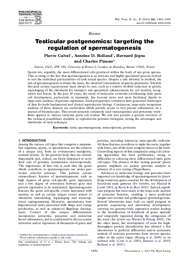 (PDF) Testicular postgenomics: targeting the regulation of ...
