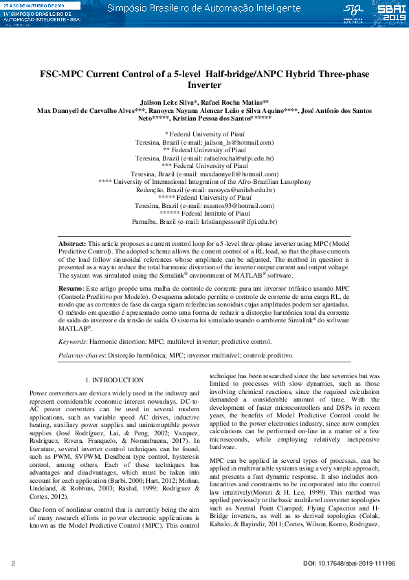 (PDF) FSC-MPC Current Control of a 5-level Half-bridge/ANPC Hybrid ...