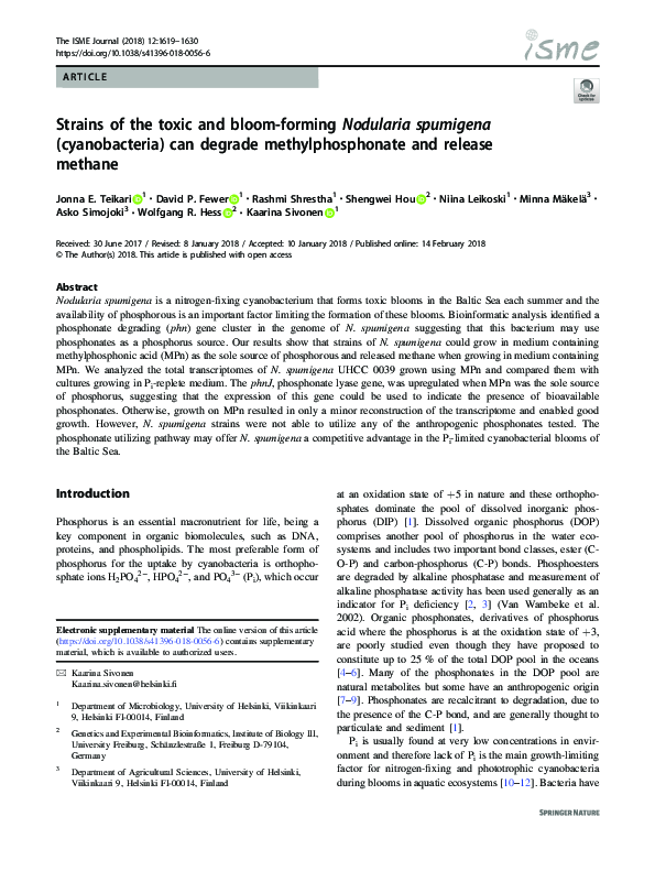 (PDF) Strains of the toxic and bloom-forming Nodularia spumigena ...