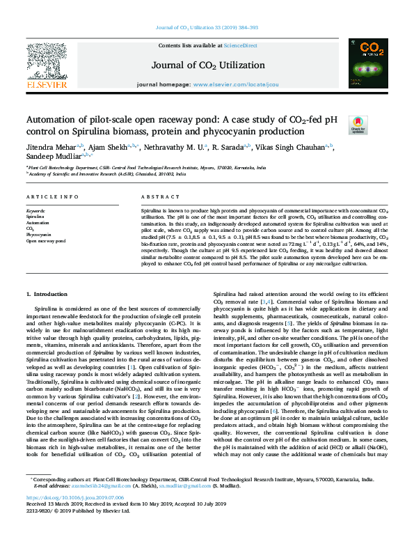 (PDF) Automation of pilot-scale open raceway pond: A case study of CO2 ...