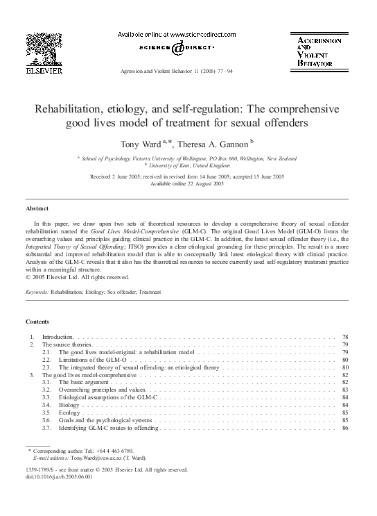 (PDF) Rehabilitation, etiology, and self-regulation: The comprehensive ...