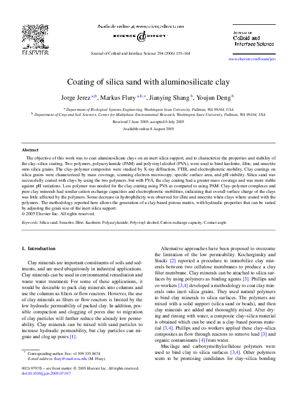 (PDF) Coating of silica sand with aluminosilicate clay