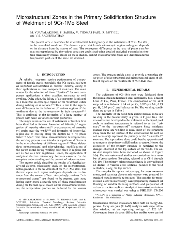 (PDF) Microstructural zones in the primary solidification structure of ...