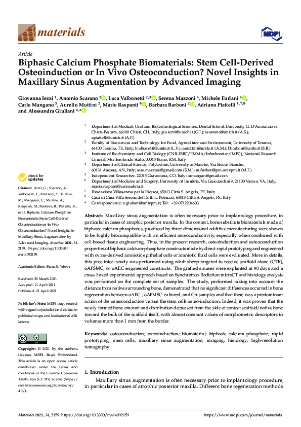 (PDF) Biphasic Calcium Phosphate Biomaterials: Stem Cell-Derived Osteoinduction or In Vivo ...