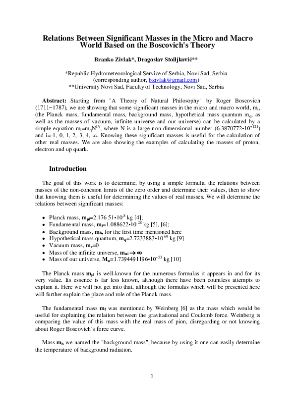 (PDF) Relations Between Significant Masses in the Micro and Macro World ...