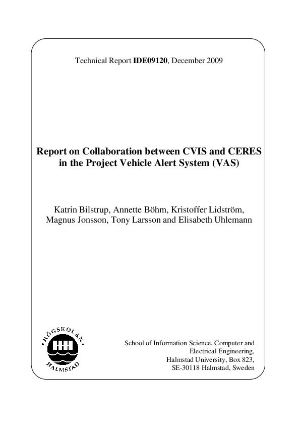 (PDF) Report on the Collaboration between CVIS and CERES in the Project ...