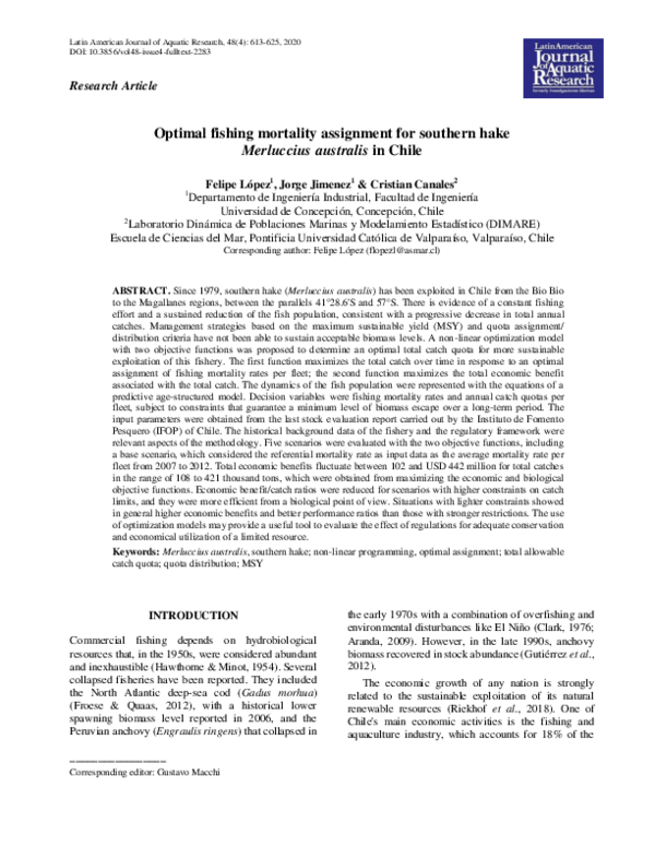 (PDF) Optimal fishing mortality assignment for southern hake Merluccius ...