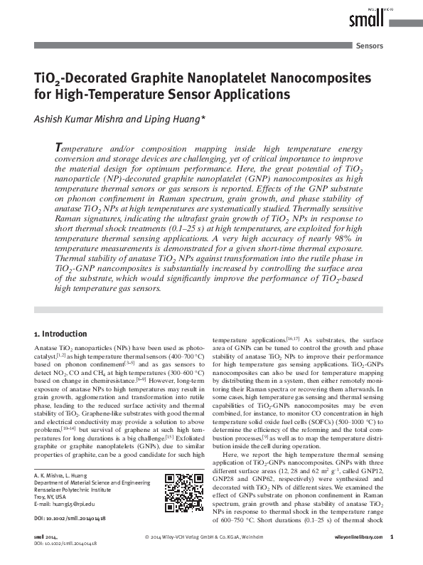 (PDF) TiO 2 -Decorated Graphite Nanoplatelet Nanocomposites for High ...