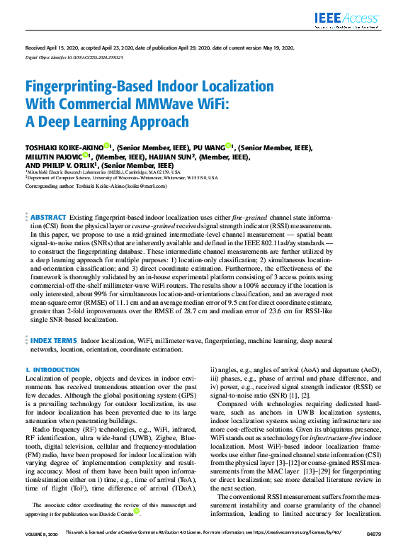 Pdf Fingerprinting Based Indoor Localization With Commercial Mmwave