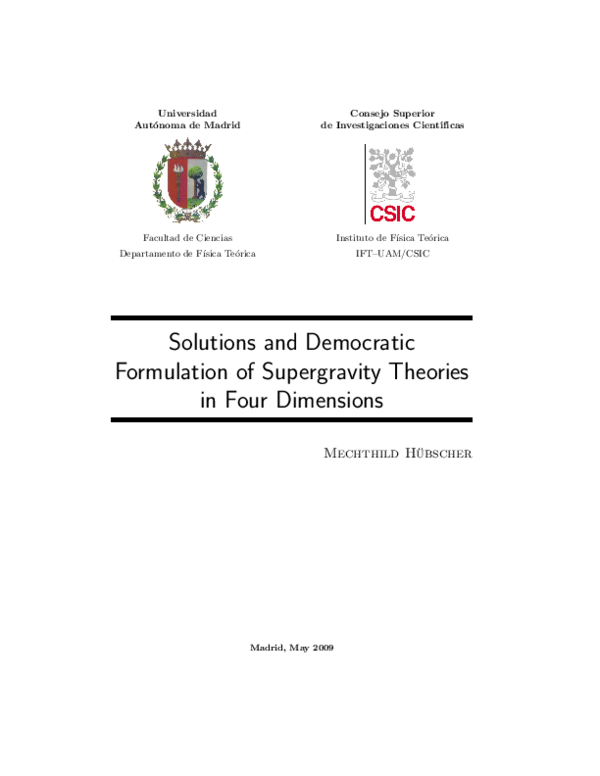 (PDF) Solutions and Democratic Formulation of Supergravity Theories in ...