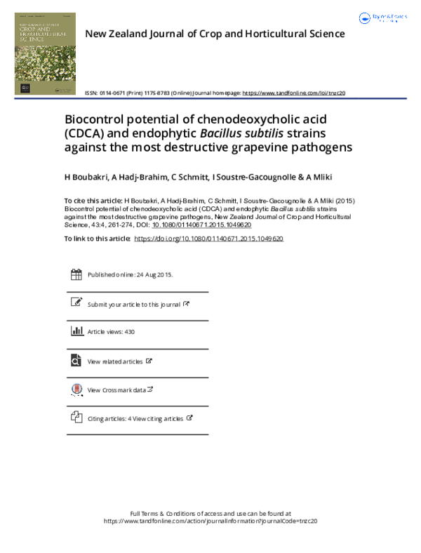 (PDF) Biocontrol of Grapevine Pathogens Using CDCA