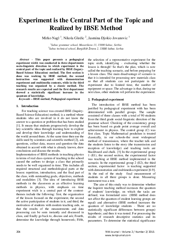 (PDF) Realized by IBSE Method | Mirko Nagl - Academia.edu