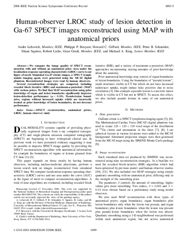 (PDF) Human-observer LROC study of lesion detection in Ga-67 SPECT ...
