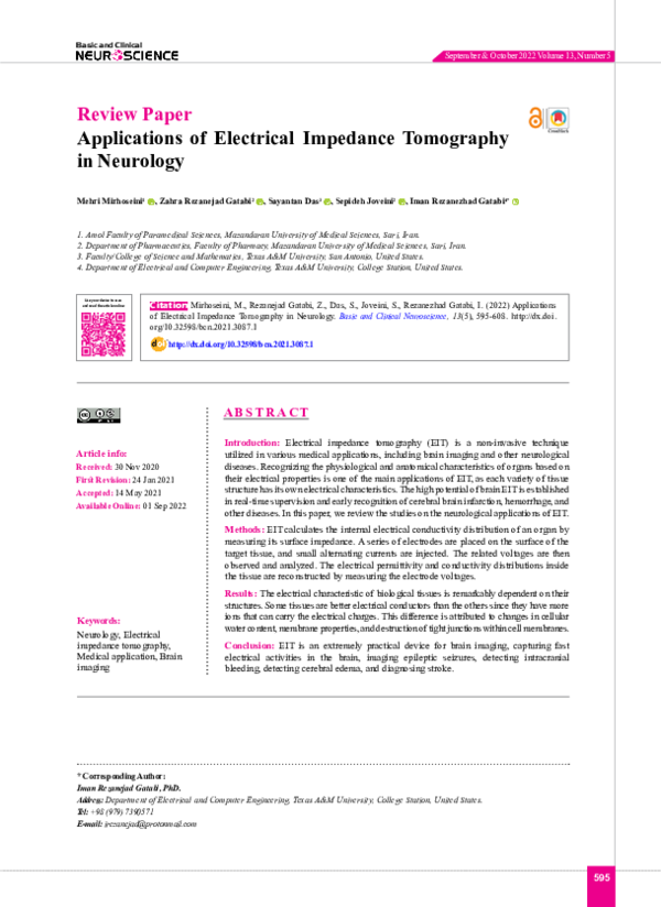 (PDF) Review Paper Applications of Electrical Impedance Tomography in ...