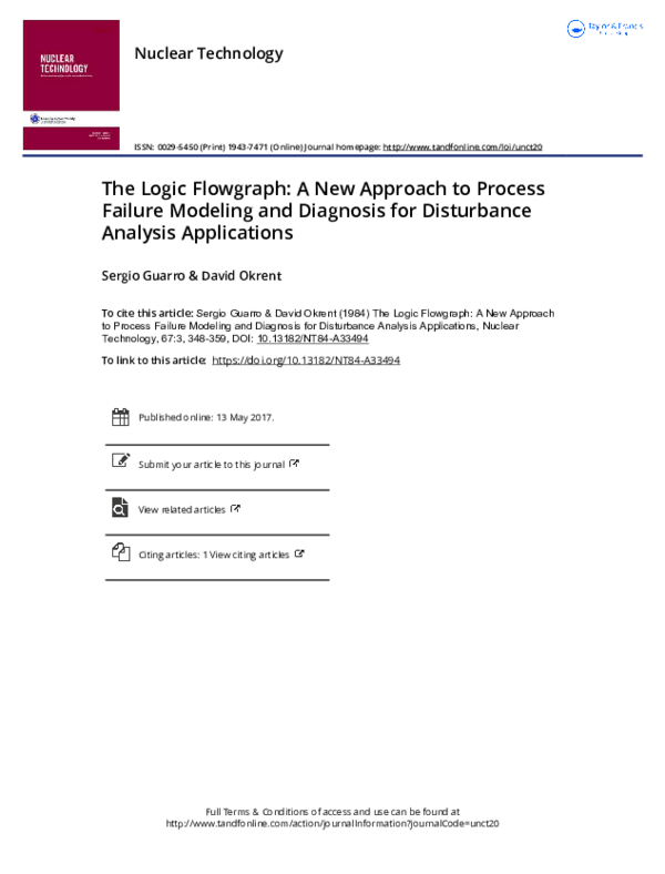 (PDF) The Logic Flowgraph: A New Approach to Process Failure Modeling and Diagnosis for ...