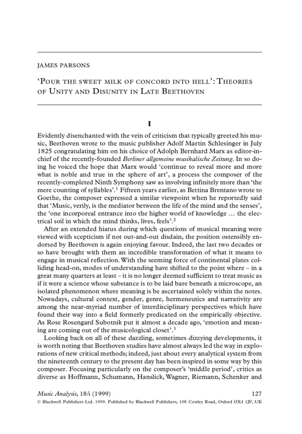 (PDF) Pour the sweet milk of concord into hell': Theories of Unity and ...