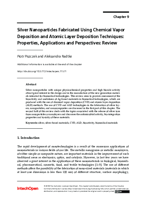 (PDF) Silver Nanoparticles Fabricated Using Chemical Vapor Deposition ...