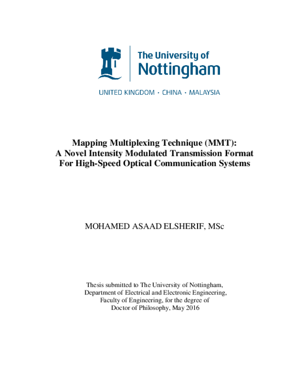 (PDF) Mapping multiplexing technique (MMT): A novel intensity modulated ...