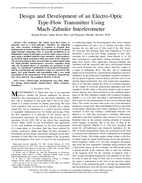 (PDF) Design and Development of an Electro-Optic Type-Flow Transmitter Using Mach–Zehnder ...