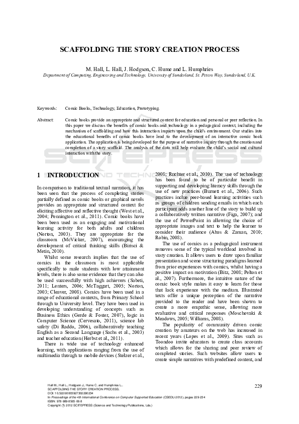 (PDF) Scaffolding the Story Creation Process