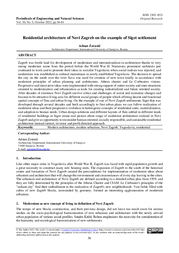 (PDF) Residential architecture of Novi Zagreb on the example of Siget ...