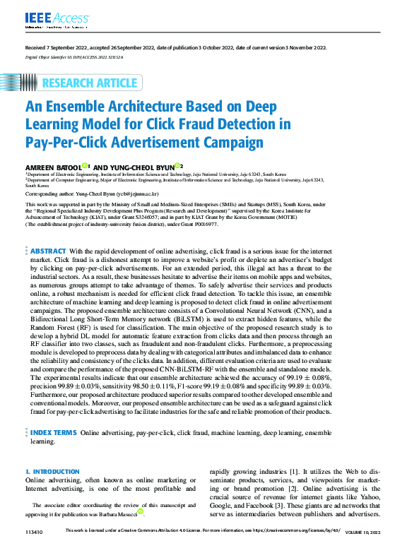 (PDF) An Ensemble Architecture Based on Deep Learning Model for Click ...