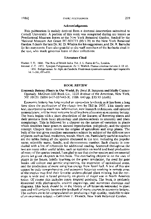 (PDF) Economic Botany: Plants in Our World